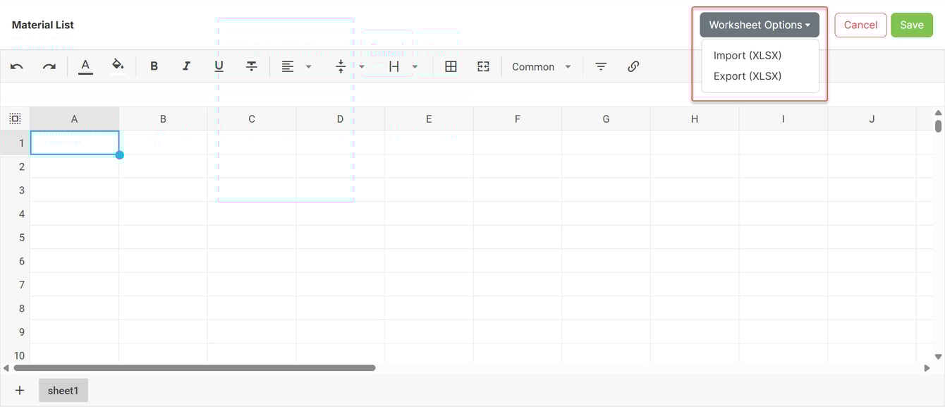 Import Into Worksheet